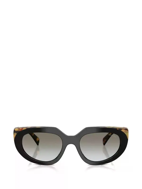 Prada Geometric Oval Sunglasses - Black
