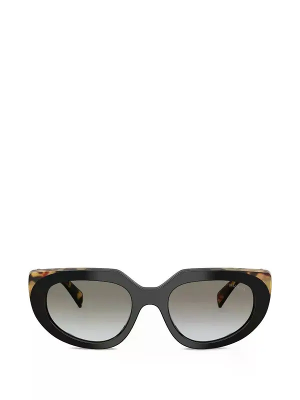 Prada Geometric Oval Sunglasses - Black