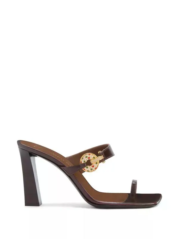 GIUSEPPE ZANOTTI Jaylen Leather Thong Sandals - Brown