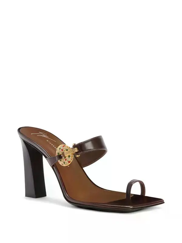 GIUSEPPE ZANOTTI Jaylen Leather Thong Sandals - Brown