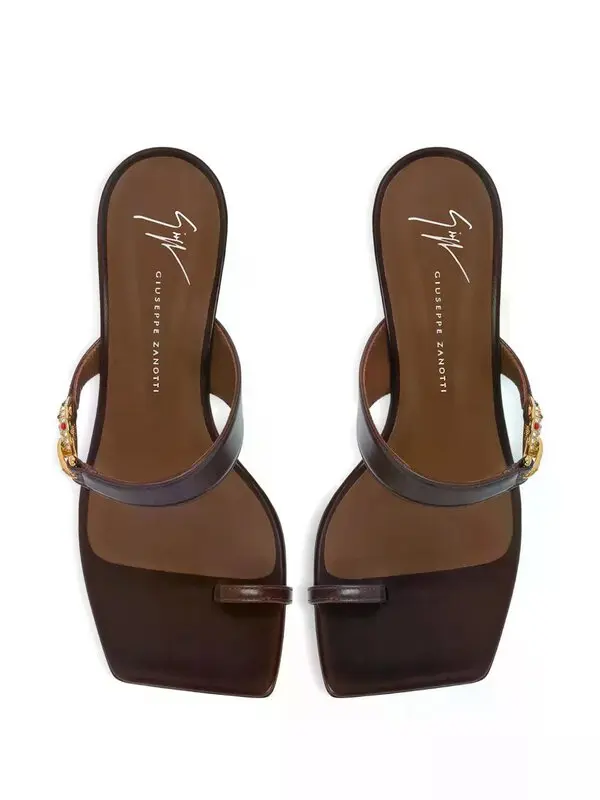 GIUSEPPE ZANOTTI Jaylen Leather Thong Sandals - Brown