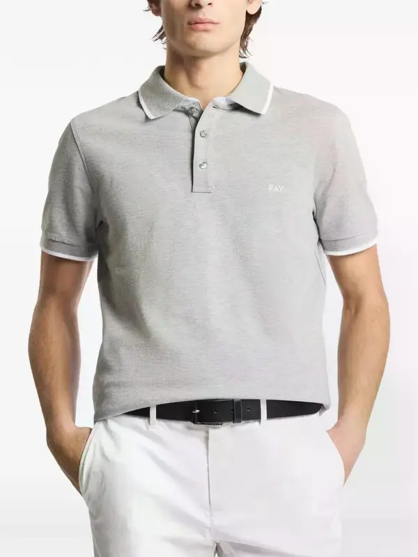 FAY Logo Polo Shirt - Grey