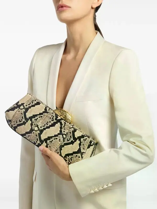 GIUSEPPE ZANOTTI Eve Closure Chain Clutch - Neutrals