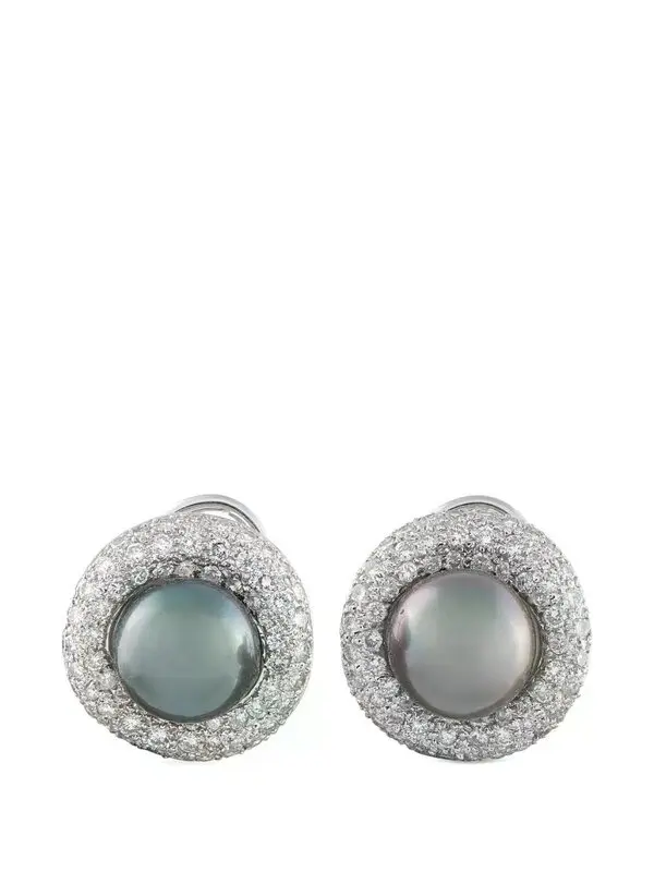 LB EXCLUSIVE Diamond And Pearl Earrings - Silver
