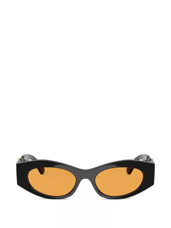Versace Medusa-detail Oval Sunglasses - Black