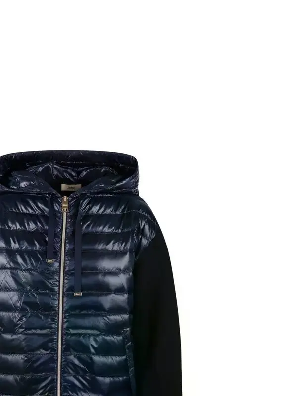 Herno Quilted Coat With Hood - Blue