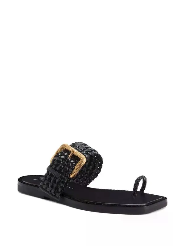 GIUSEPPE ZANOTTI Cristã Woven Buckle Sandals - Black