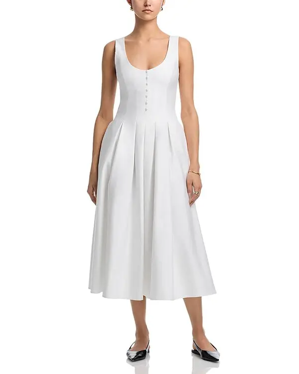 French Connection Sateen Midi Dress - Summer White