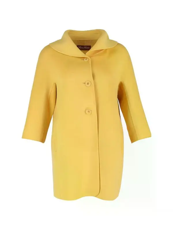 Max Mara Palazzi Shawl Collar Coat - Yellow