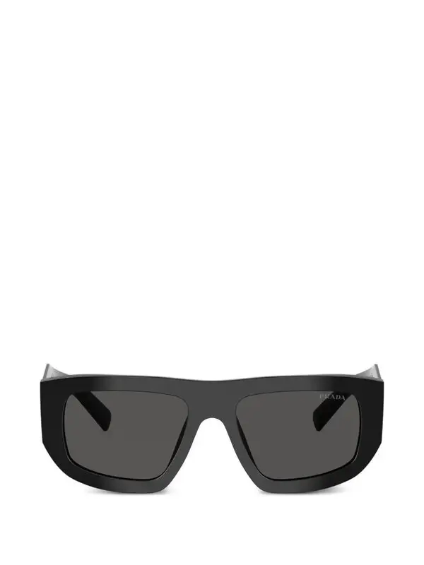 Prada Logo-engraved Rectangle Sunglasses - Black