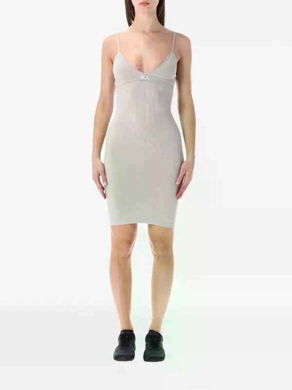 MAISON MARGIELA Ribbed V-neck Dress - Neutrals