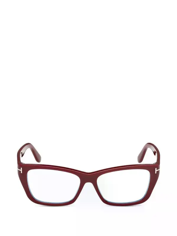 TOM FORD T-logo Square-frame Glasses - Red