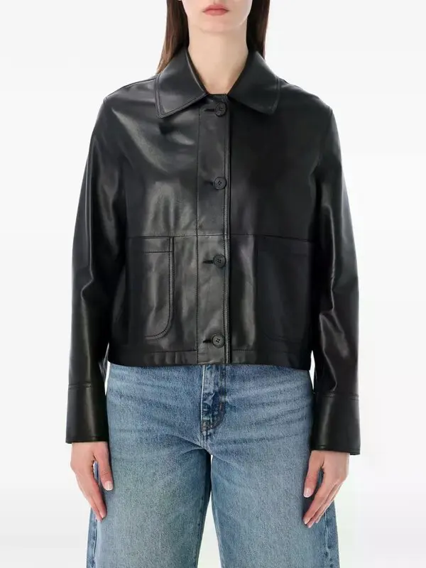 SWORD 6644 Buttoned Cropped Jacket - Black