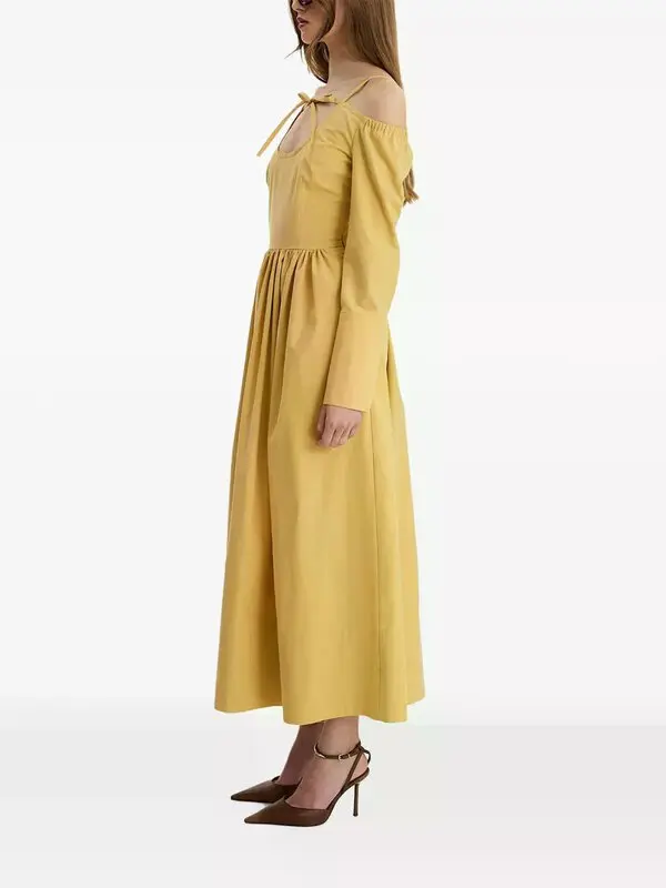MOOS STUDIO Cold-shoulder Tie Maxi Dress