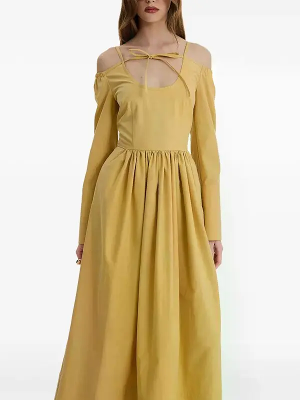 MOOS STUDIO Cold-shoulder Tie Maxi Dress