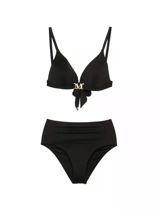 Max Mara Abelia Tie-detail Bikini Set - Black