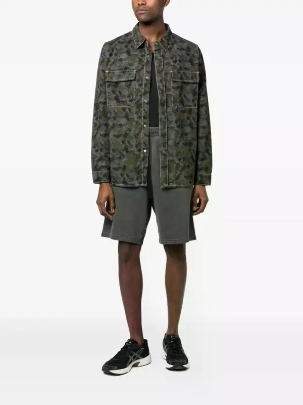 Carhartt Work In Progress Logo-patch Elasticated-waist Shorts - Grey