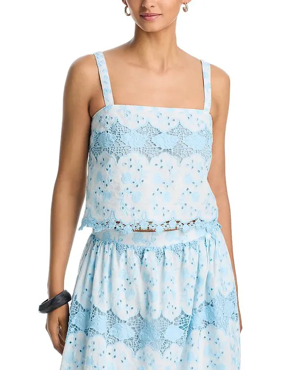 Aqua Embroidered Top - Blue