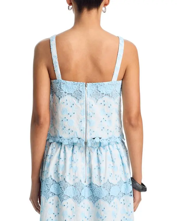 Aqua Embroidered Top