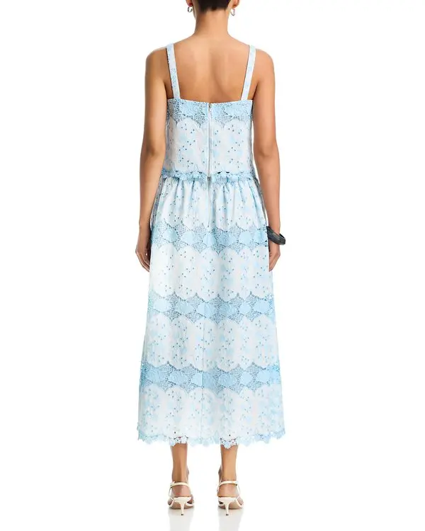 Aqua Embroidered Top