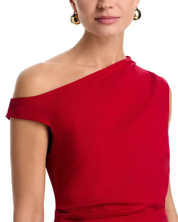 Aqua Asymmetric Mini Dress - Red