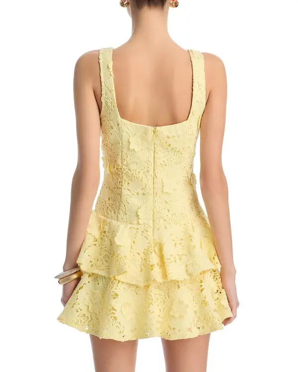 Aqua Lace Tiered Mini Dress