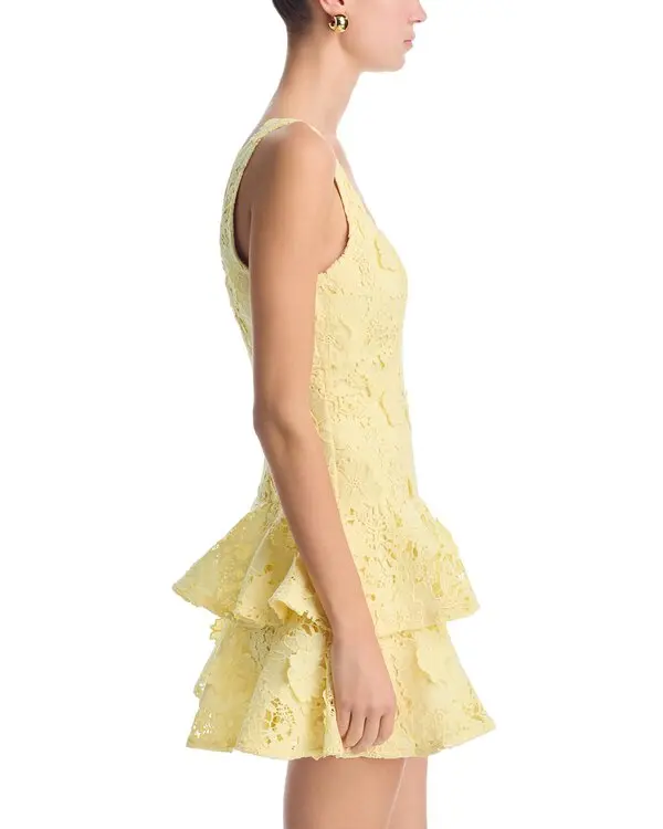 Aqua Lace Tiered Mini Dress
