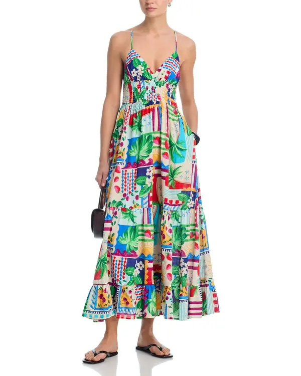 Aqua Voile Tiered Maxi Dress