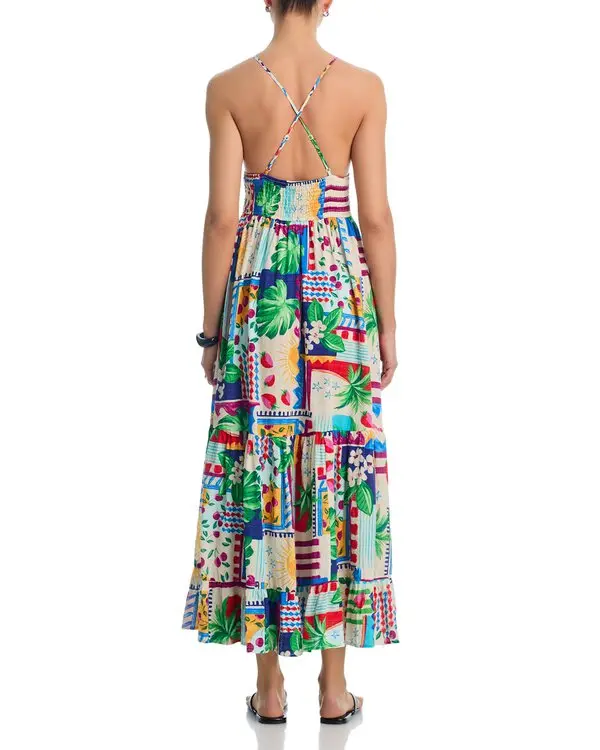 Aqua Voile Tiered Maxi Dress
