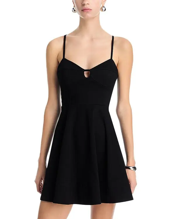 Aqua Denim Bustier Mini Dress - Black