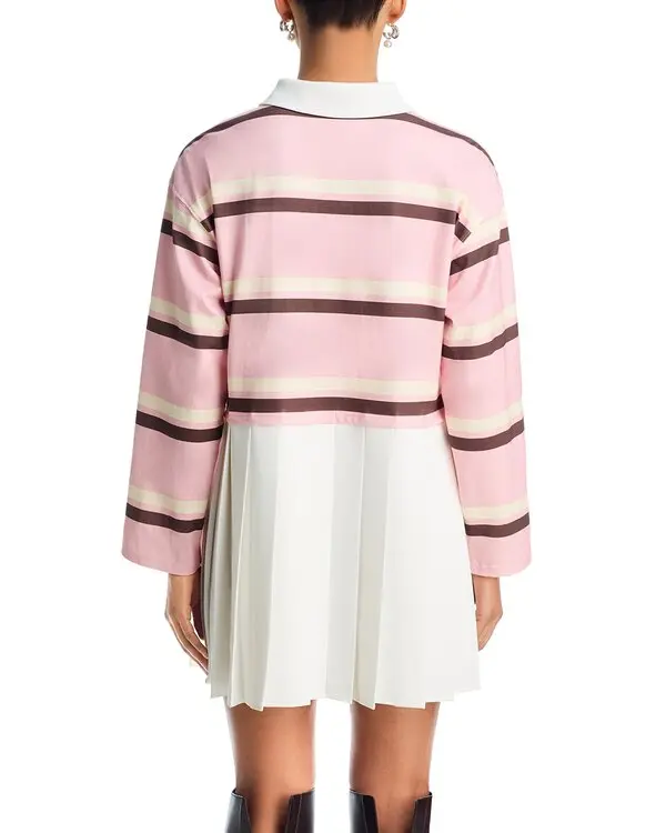Aqua Multi Stripe Layered Mini Dress