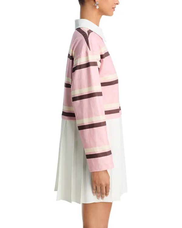 Aqua Multi Stripe Layered Mini Dress