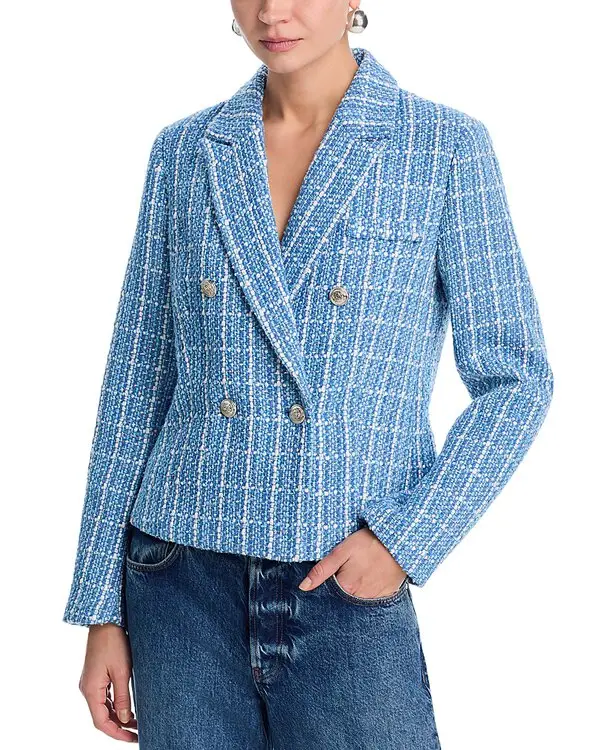 Aqua Tweed Blazer - Blue Multi