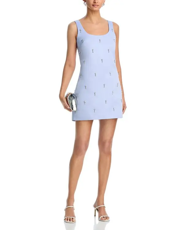 Aqua Jewel Satin Mini Dress