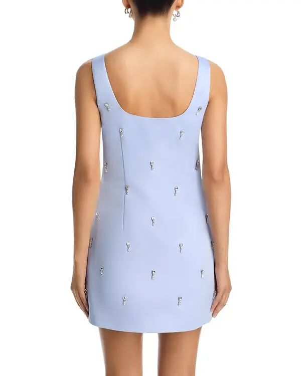 Aqua Jewel Satin Mini Dress