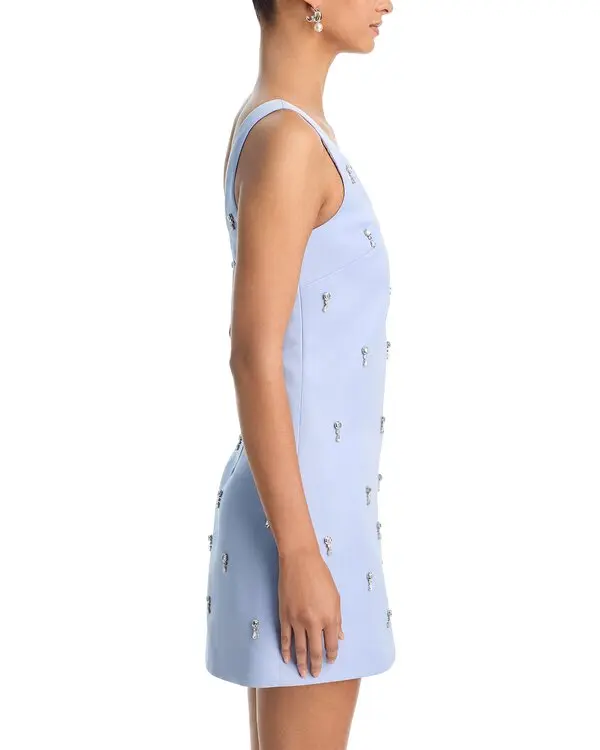 Aqua Jewel Satin Mini Dress