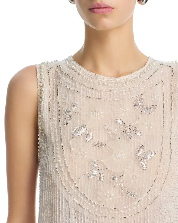Aqua Beaded Tank Top