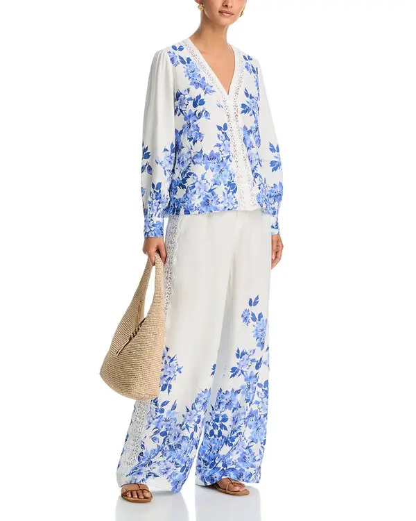 Aqua Floral Placed Blouse