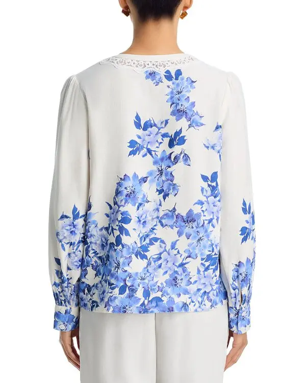 Aqua Floral Placed Blouse