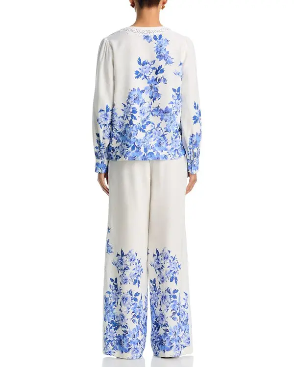 Aqua Floral Placed Blouse