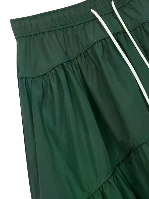 STUDIO TOMBOY Tiered Drawstring-fastening A-line Skirt - Green