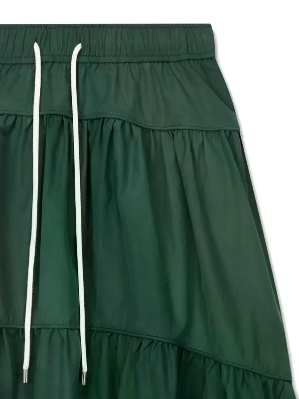 STUDIO TOMBOY Tiered Drawstring-fastening A-line Skirt - Green