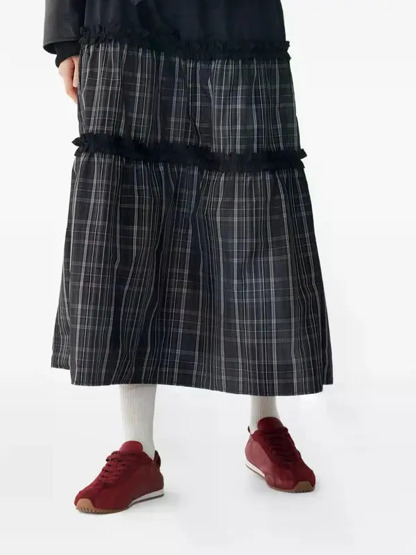STUDIO TOMBOY Checked-pattern Ruffled Skirt