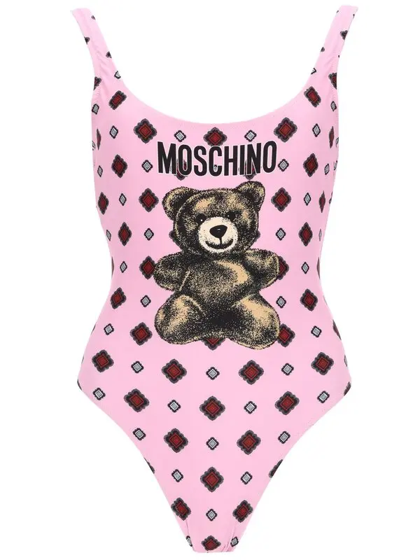 Moschino Teddy One-piece Swimsuit - Pink