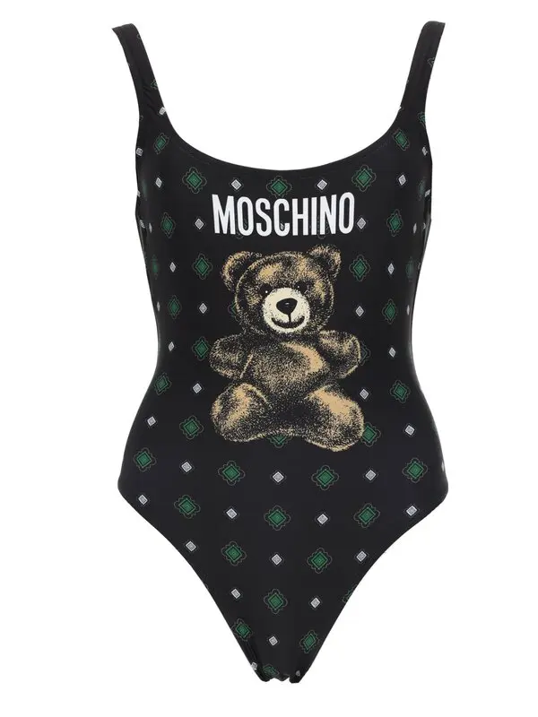 Moschino Printed One-piece Swimsuit - Black