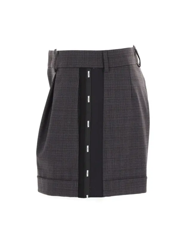 Moschino Shorts With Logo Ribbon - Grey