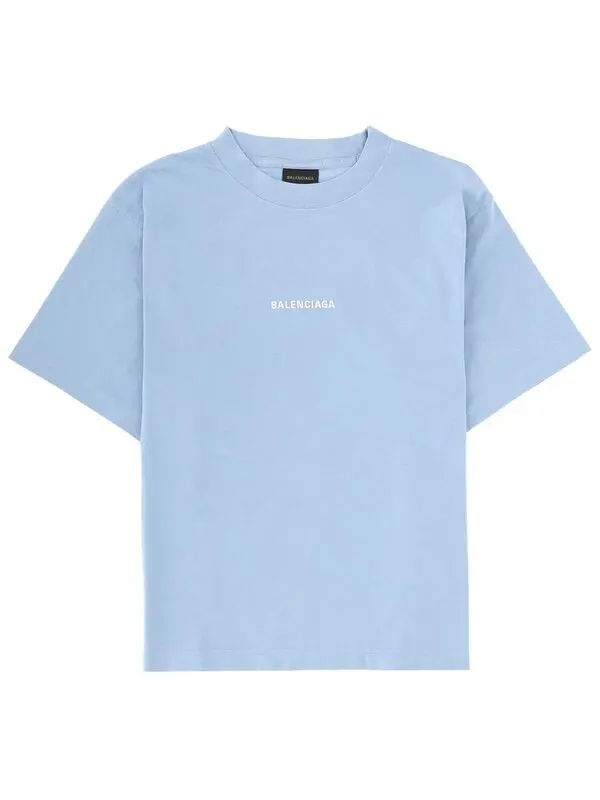 Balenciaga T-shirt With Logo - Azure