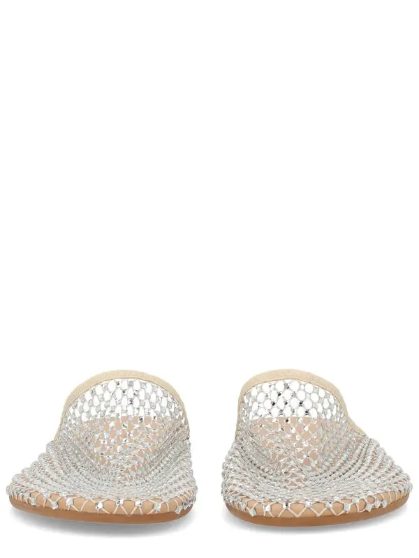 ALYSI Rhinestone Embellished Mule - Silver