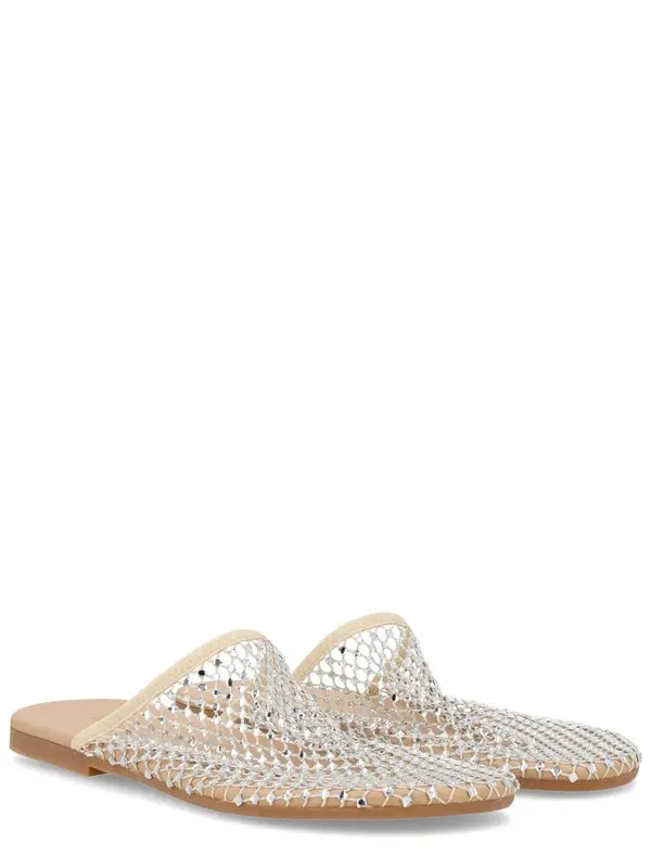 ALYSI Rhinestone Embellished Mule - Silver