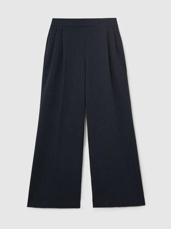 REISS Remi Petite Pinstripe Wide-leg Joggers